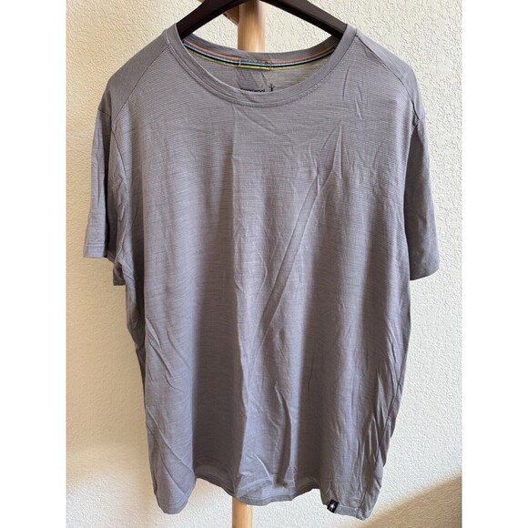 Smartwool | Shirts | Smartwool Mens Large Merino 5 Tshirt Grey Striped ...